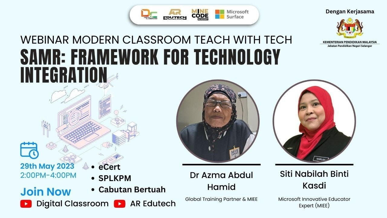 WEBINAR MODERN CLASSROOM TEACH WITH TECH SAMR: FRAMEWORK FOR TECHNOLOGY INTEGRATION - YouTube