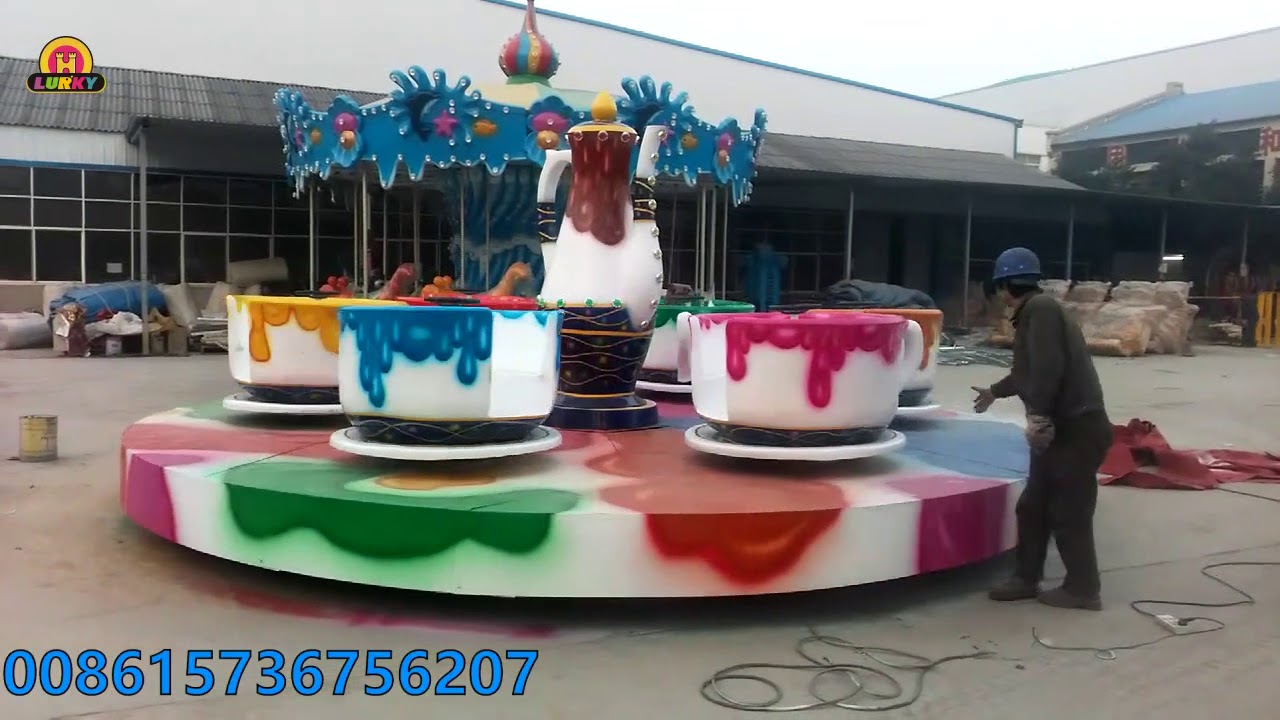 trailer mounted funfair ride coffee cup rides,tea cup rides - YouTube