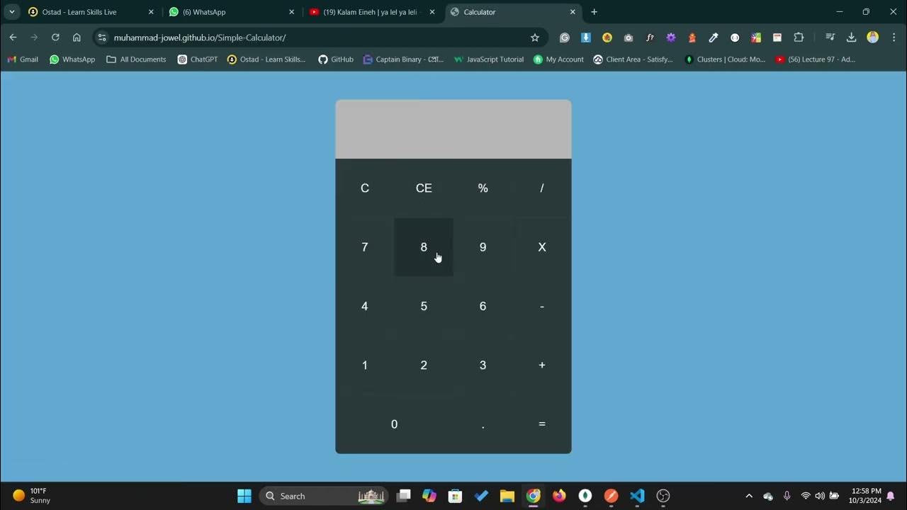 Simple Calculator Projcet With HTML CSS and JavaScript || HTML || CSS || JAVASCRIPT || SoftDev ...