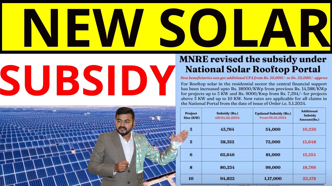 SOLAR SUBSIDY 2024 खुशखबरी | सब्सिडी बढ़ा दी गई है| सोलर पैनल का अब तक ...