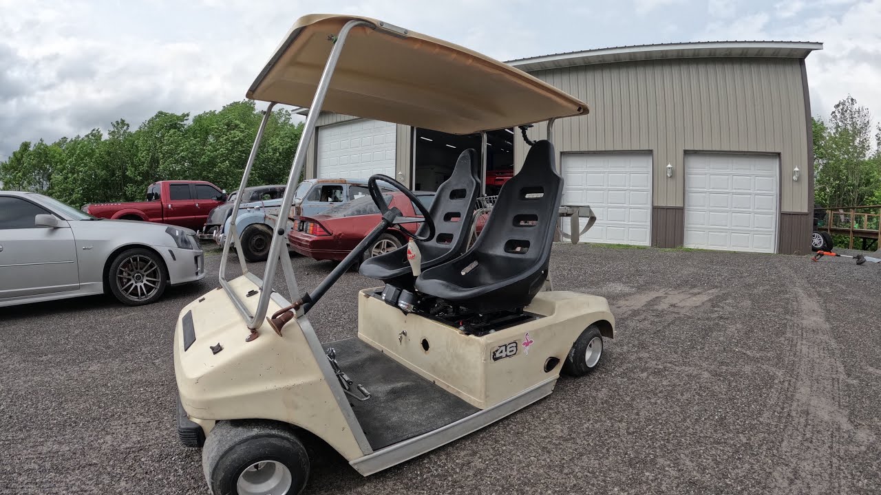 450cc Golf Cart on go kart axle! SLAMMED, FAST, LOUD and SKETCHY - YouTube