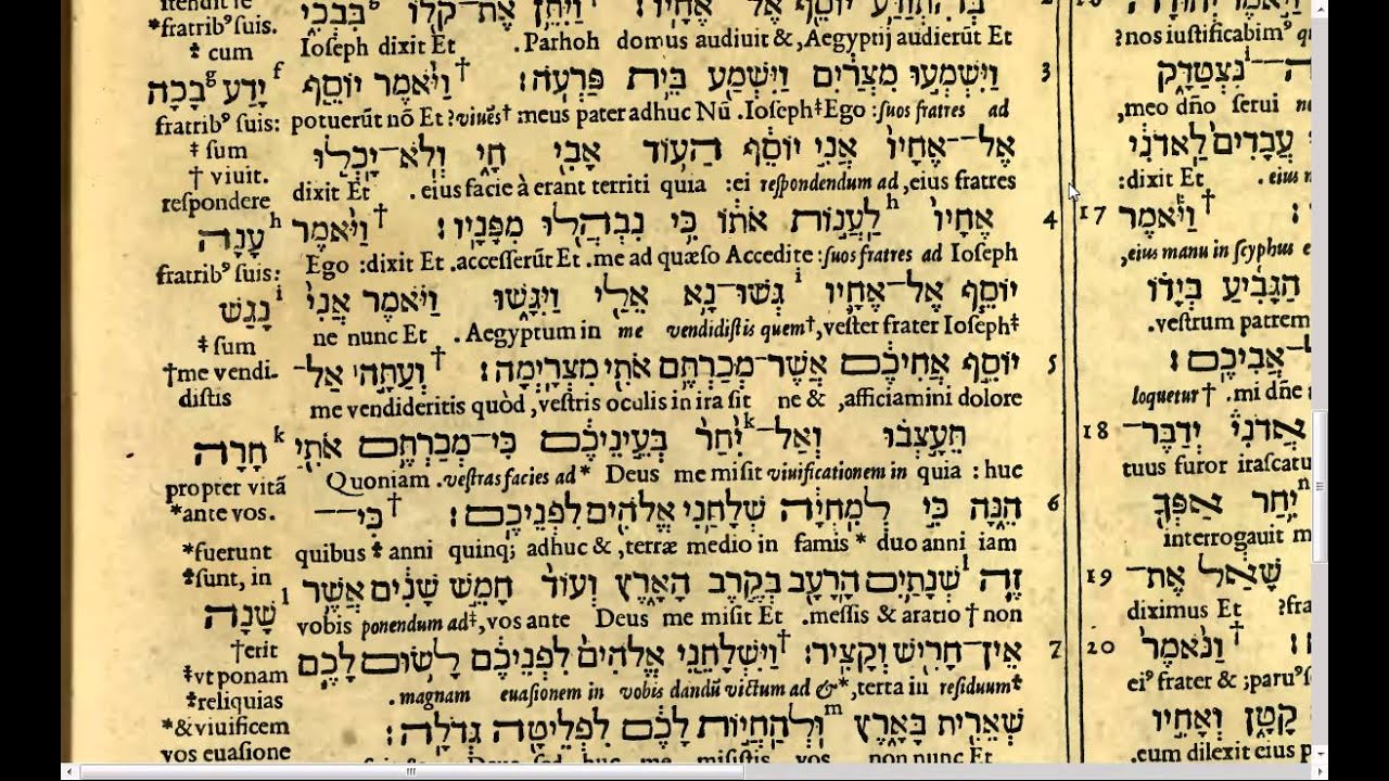 Holy Bible Genesis C 54 v 29 - C 55 v 7 Latin and Hebrew.flv - YouTube