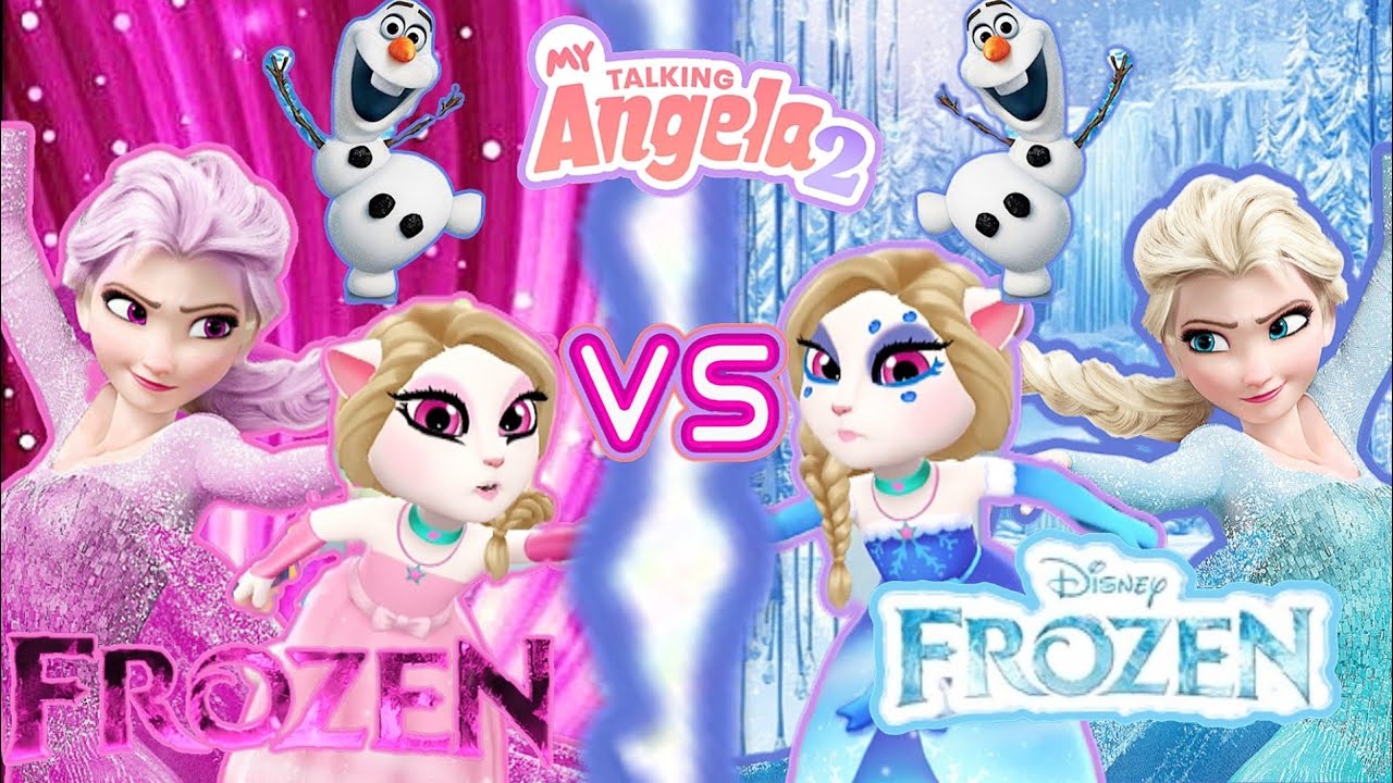 My Talking Angela 2 | Pink Elsa 🆚 Blue Elsa |#cosplay 💄😻💅mv makeover ...