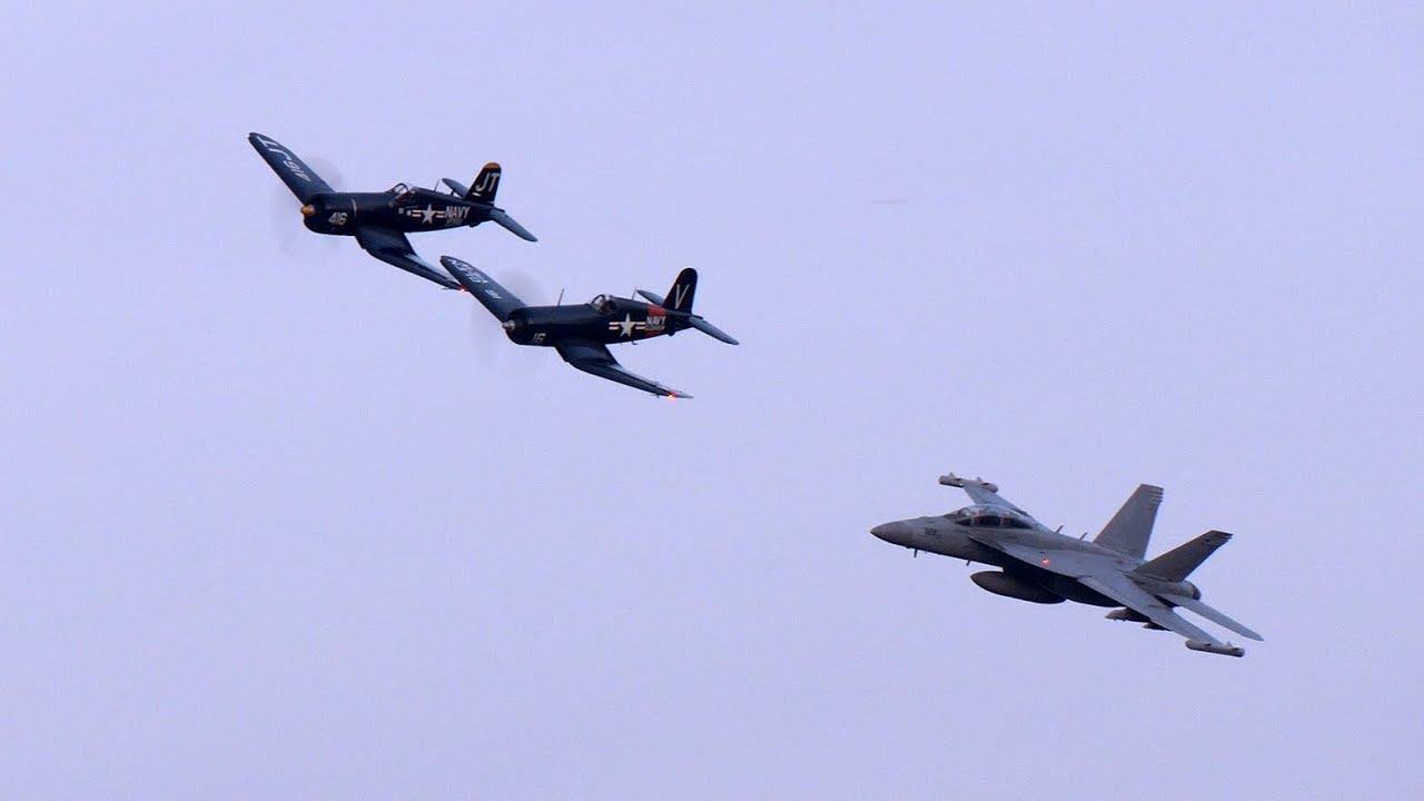 EAA AirVenture 2024 - US Navy Legacy Flight - YouTube