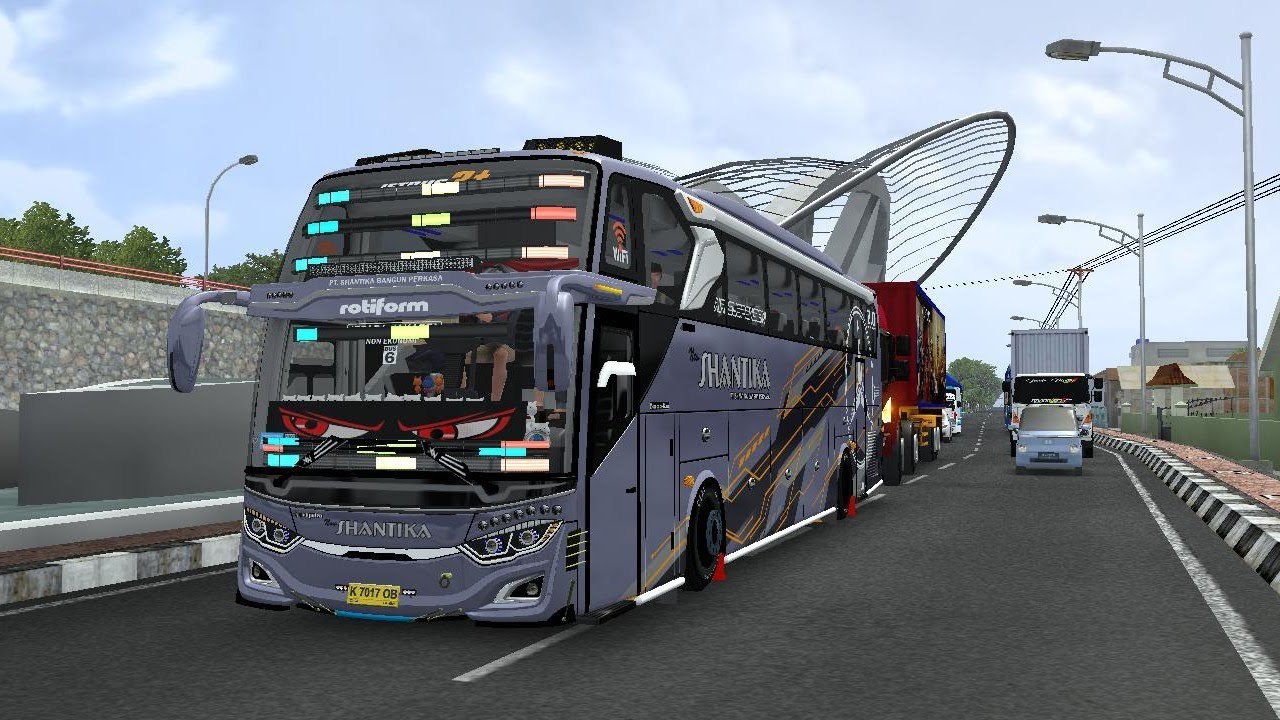 bus new SHANTIKA modif pasang Strobo mata dobel cortas bawa bocil jalan ...