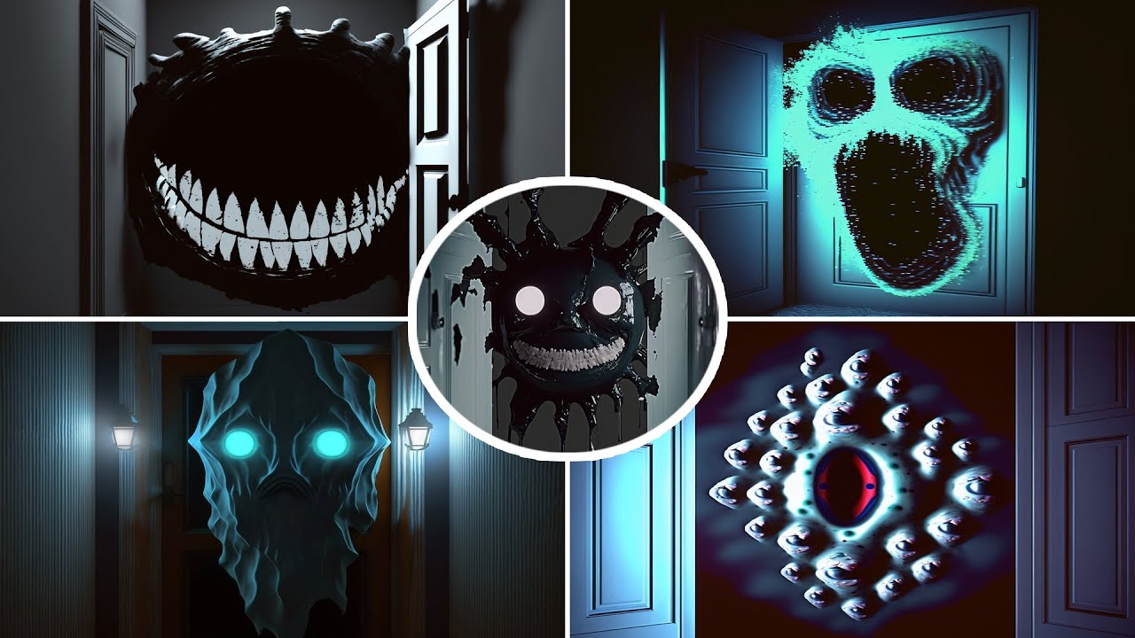 Roblox Doors 4k Realistic Monsters | Rush, Screech, Halt, Eyes, Ambush ...