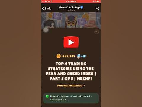 TOP 4 TRADING STRATEGIES USING THE FEAR AND GREED INDEX | PART 5 OF 5 | MEEMFI #memefi #cod ...