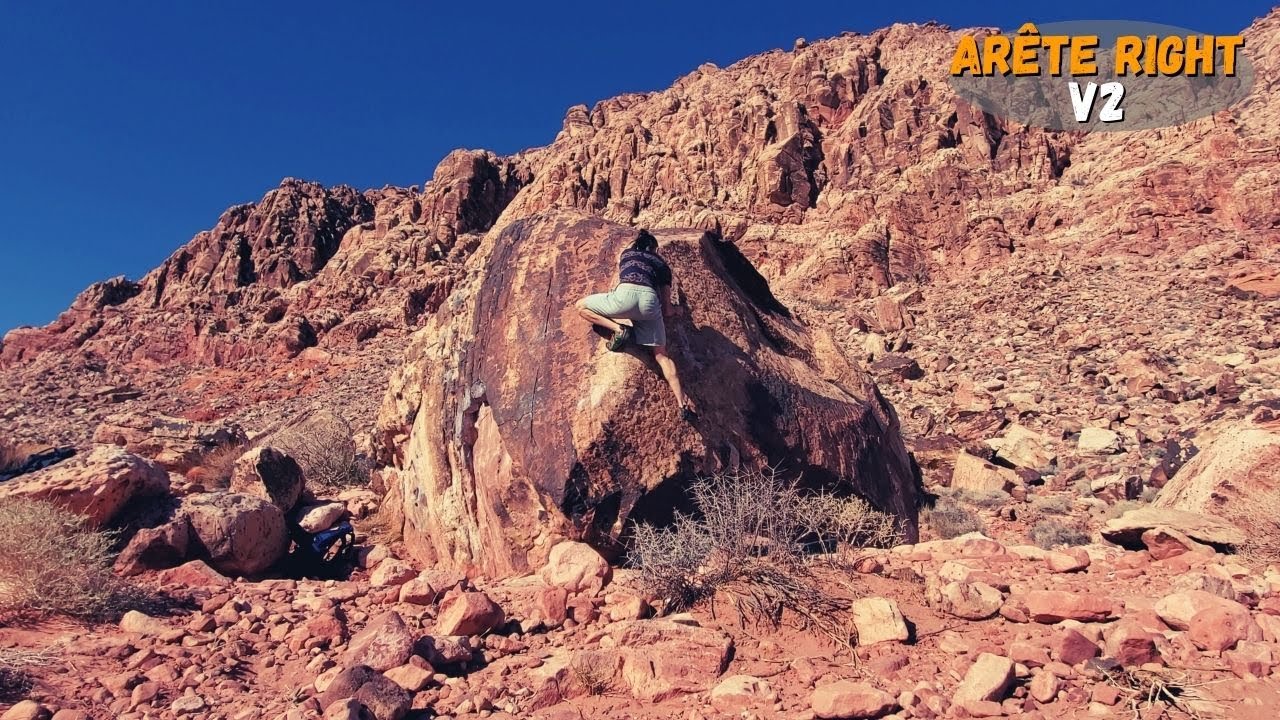 Arête Right (V2) | Red Rock Bouldering - YouTube