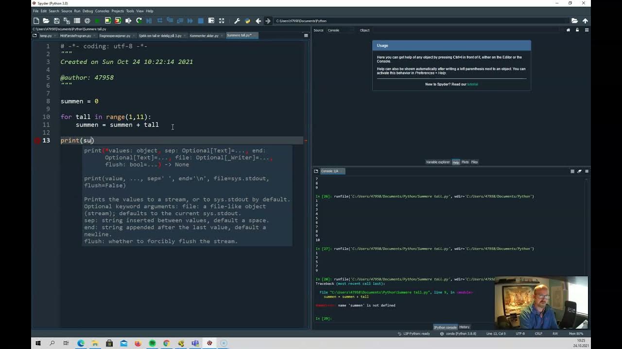 Leksjon 5 - løkker i Python - YouTube
