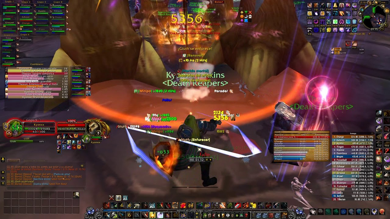 Naxxramas Gluth 25 Buffed Tank Pov - YouTube