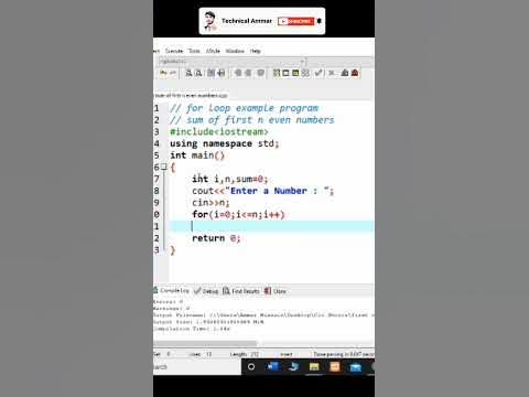 #60 C++ program to Calculate Sum of first N Even Numbers | C++ Programming #shorts #ForLoop # ...