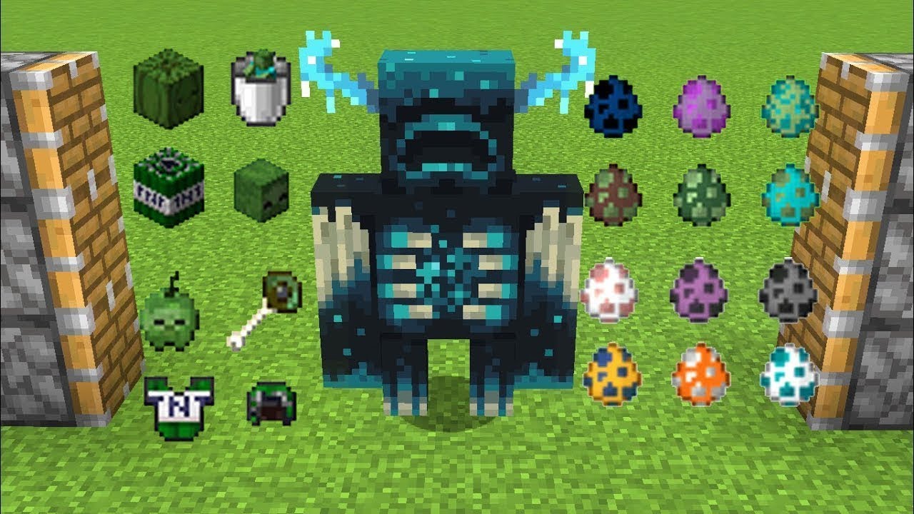 all zombie items + warden + all zombie eggs = ??? - YouTube