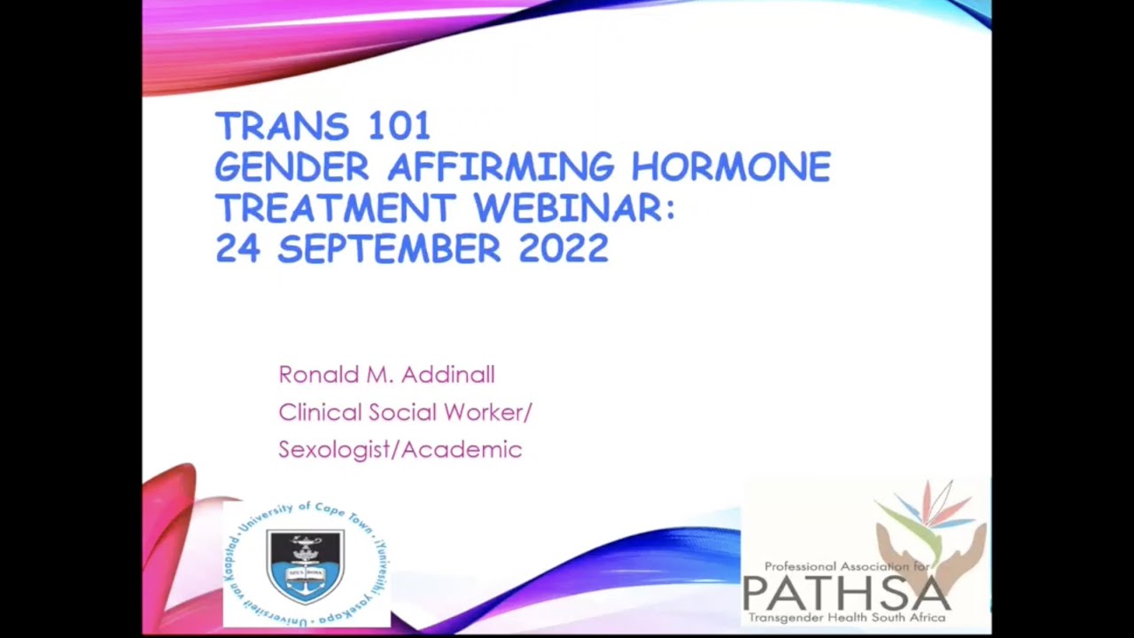 Gender-affirming Hormone Therapy Webinar video 1: Trans 101 - YouTube