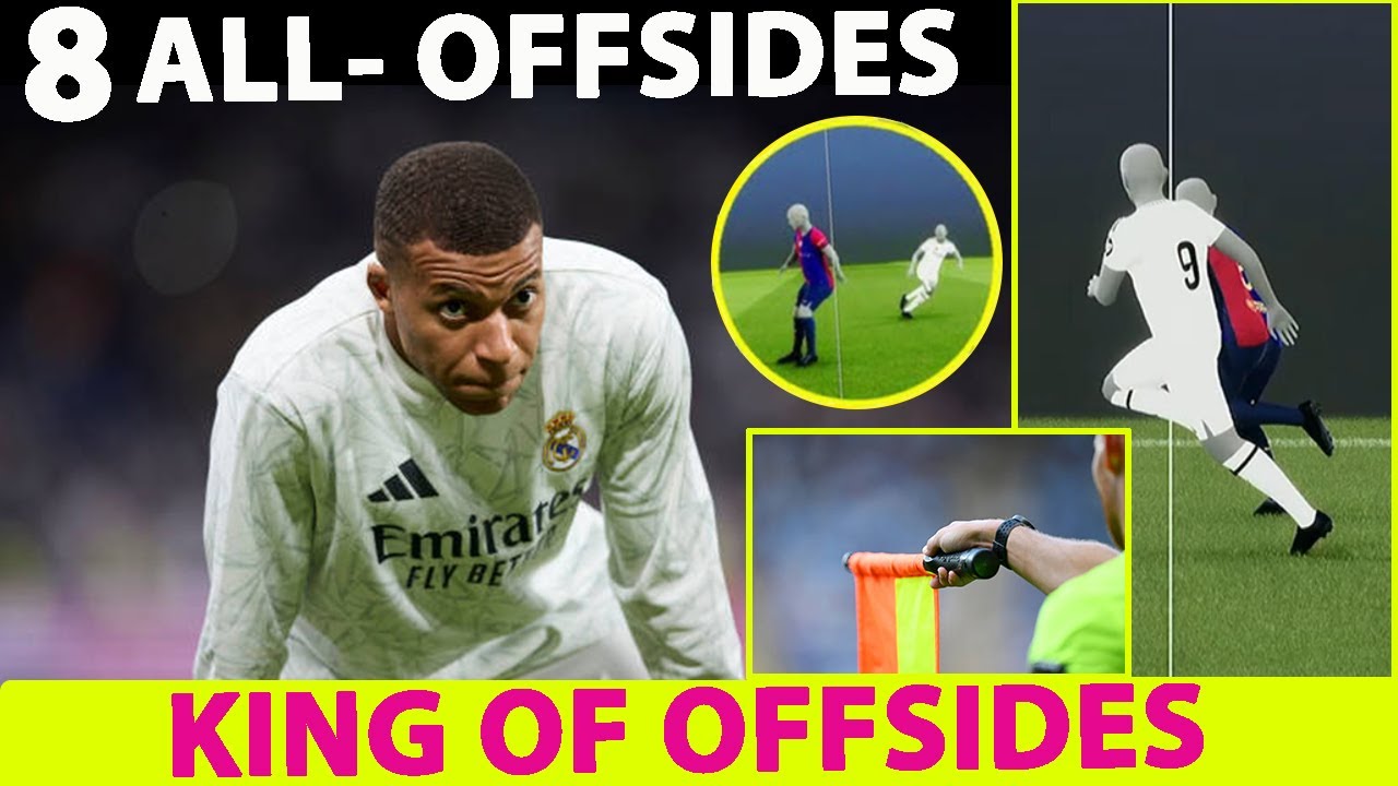 🚨Shameful Record🎬: Mbappe All 8-offsides😨 The king of offsides👑😡 - YouTube