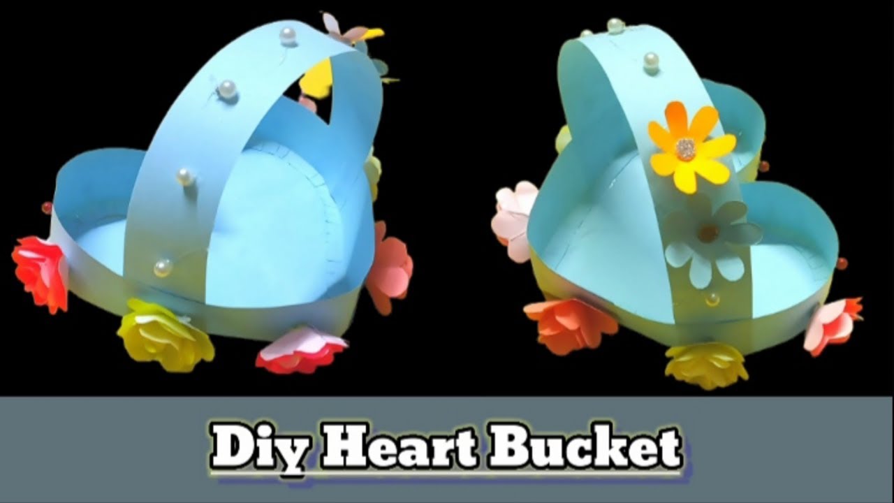 Valentine Day special Diy Heart design Bucket making Idea | Heart ...