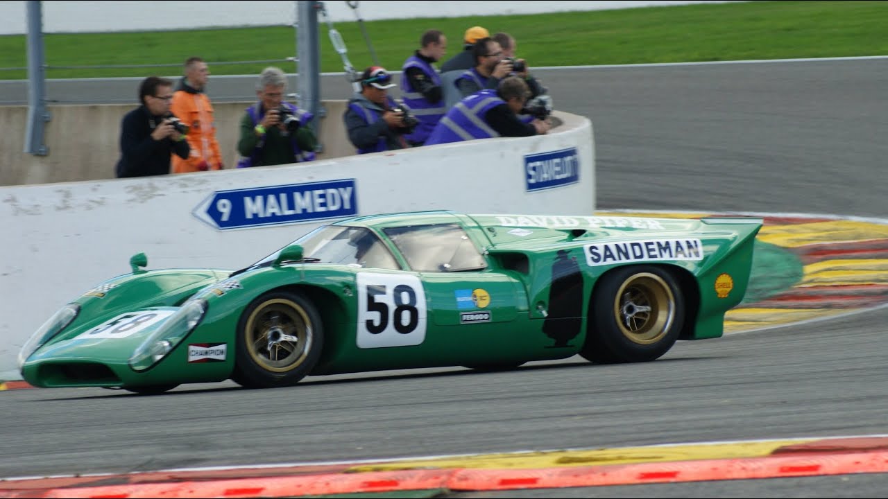 Lola T70 MK3B David Piper on Spa : V8 accelerations & Fly Bys [HD ...