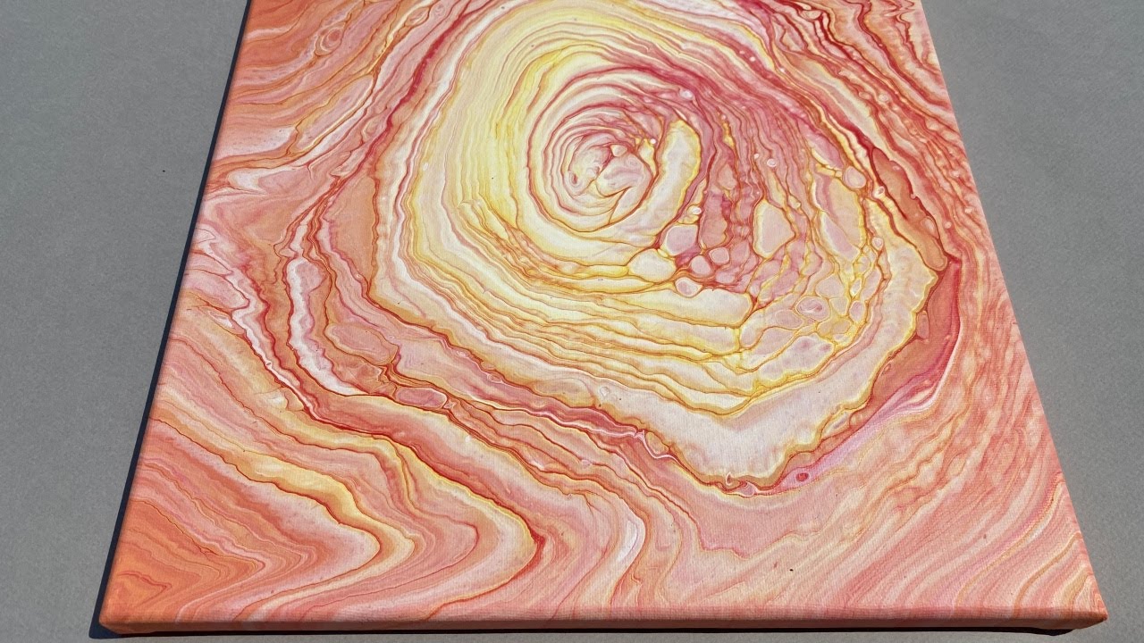 Yellow Acrylic Pour Painting / Yellow RING POUR / Abstract Art - YouTube