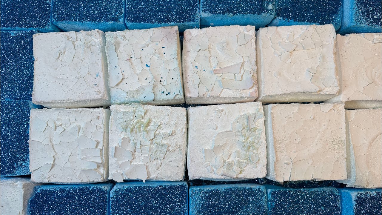 White Flakey Blocks and Blue Homemade Blocks - YouTube