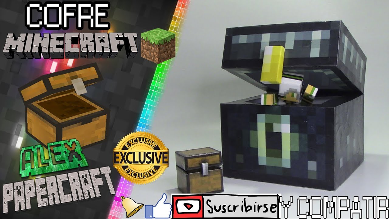 Tutorial de como hacer el Cofre de Minecraft / #Papercraft # ...