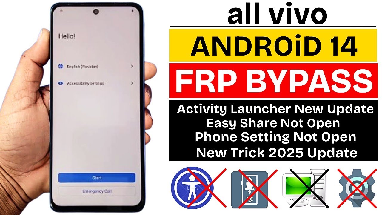 All Vivo Android 14 : Google/Frp Bypass Without Pc 2025 After Activity Launcher New Update Patch ...