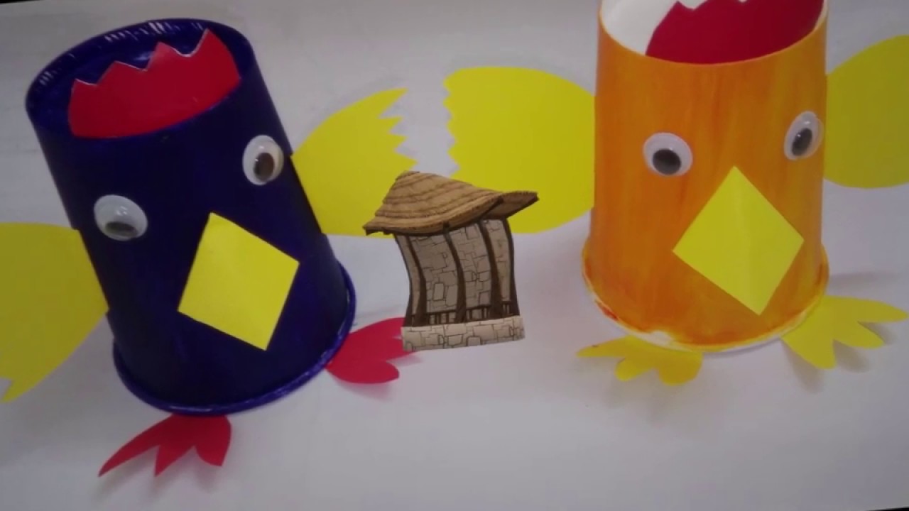 A paper cup CHICKEN/KIDS DIY/Easy kids arts and crafts for ages 5 and ...