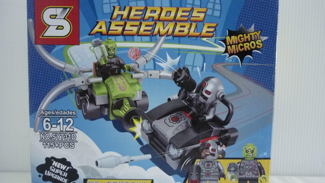 Sheng Yuan Lego Bootleg DC Mighty Micros Cyborg vs Brainiac set SY731D ...
