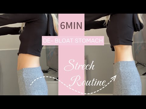 6MIN DE-BLOAT STOMACH QUICKLY// stretching routine & improve digestion