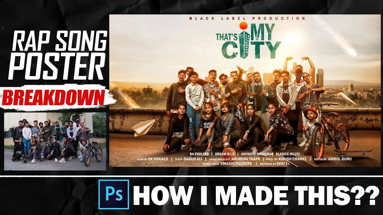 How To Make a Rap Song Poster | Breakdown Video in Detail | Photoshop ...
