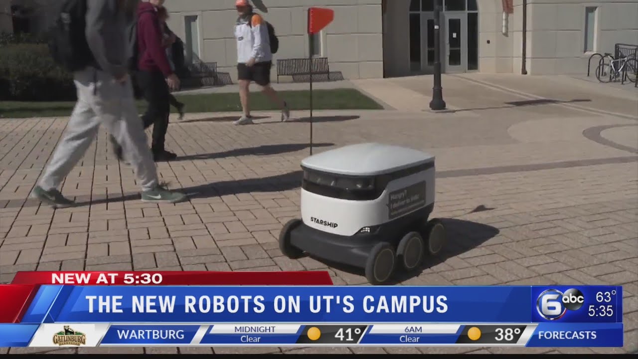 Food delivery robots arrive at University of Tennessee - YouTube