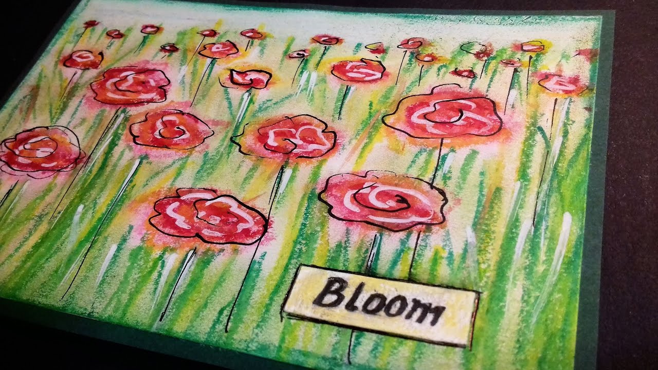 Easy Index Card “Bloom” for #LoveSpringArt2017 - YouTube