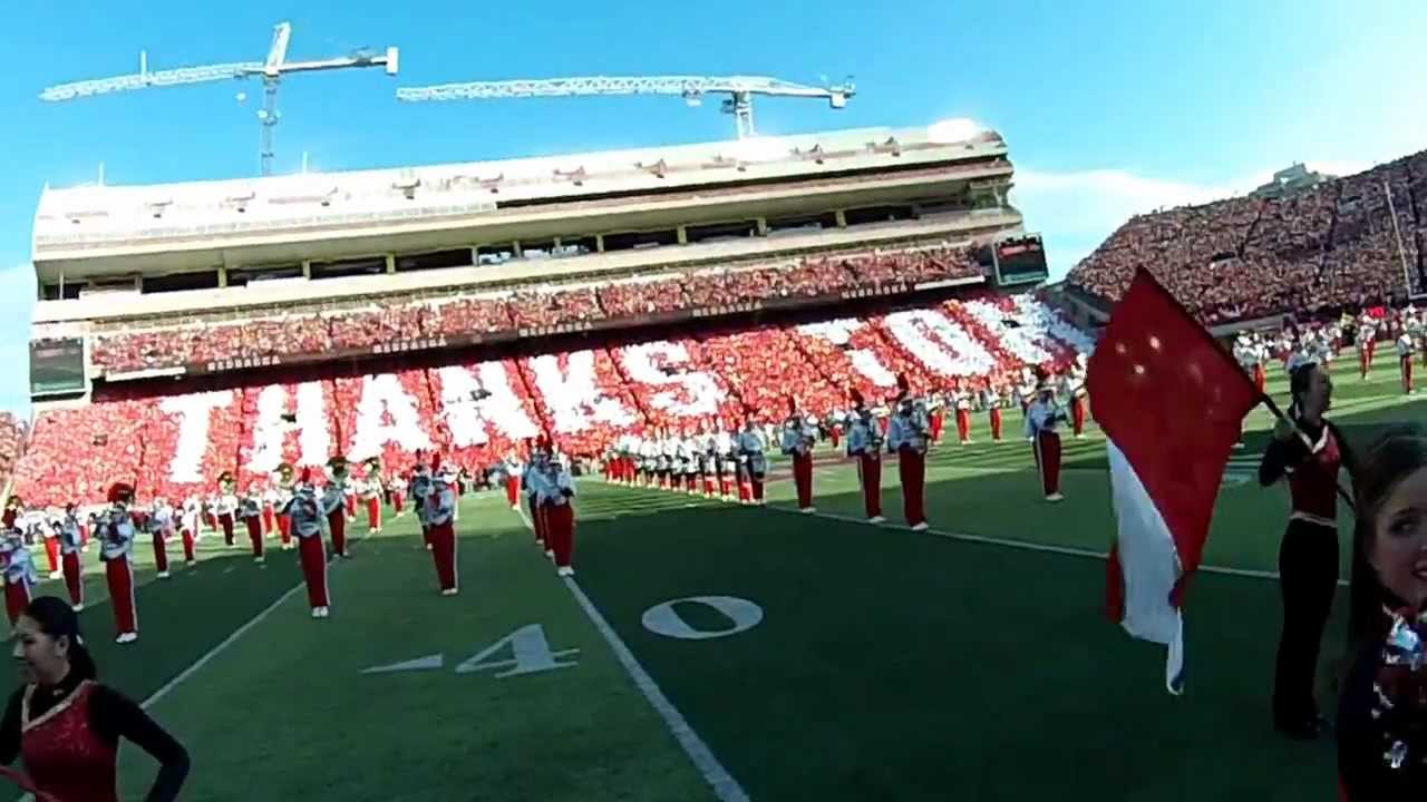 University of Nebraska, Tom Osborne Stadium Card Stunts - November 17 ...