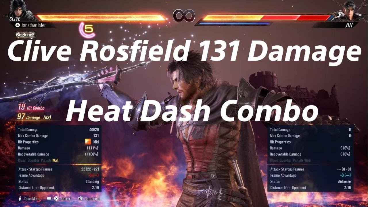 Tekken 8 Clive Rosfield Heat Dash Combo - YouTube
