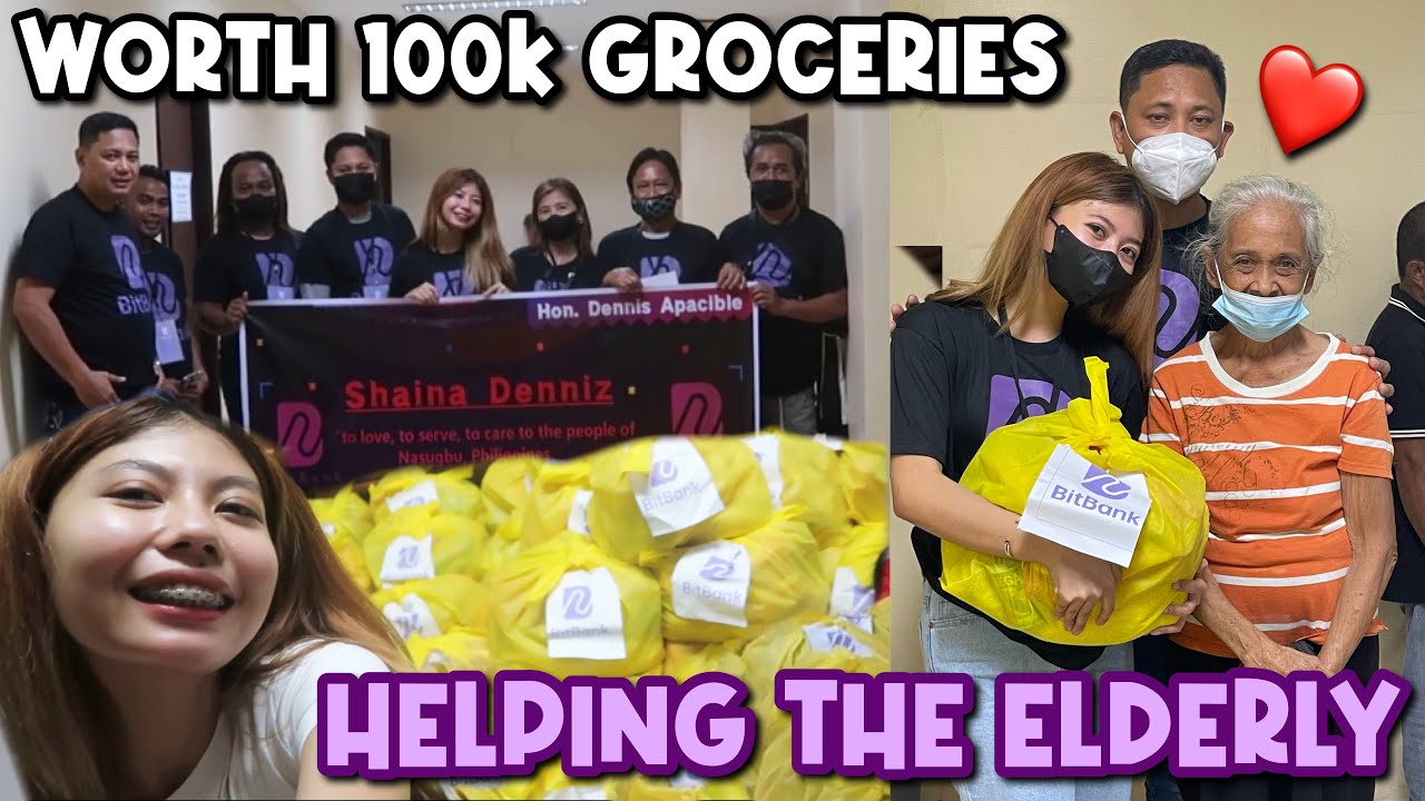 GIVING GROCERIES TO THE ELDERLY & PWDs! | Shaina Denniz - YouTube