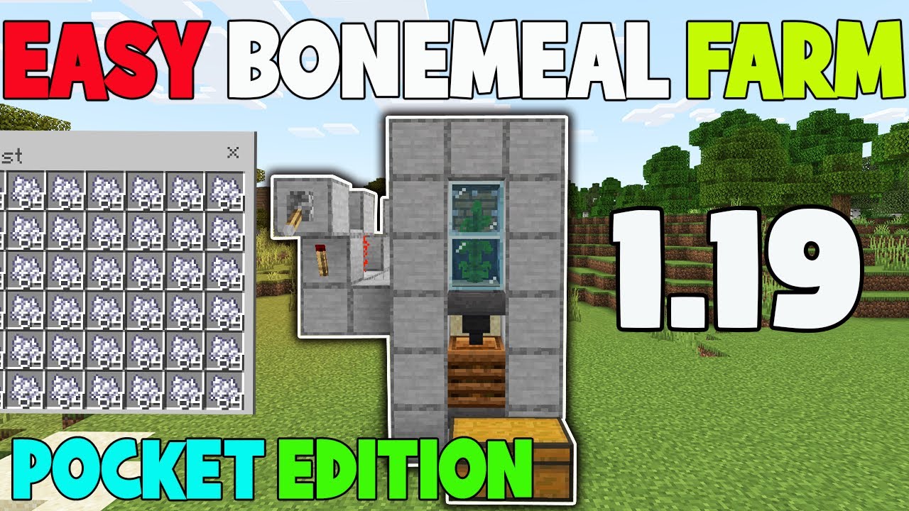 Easy 1.19 BONE MEAL Farm in Minecraft Pocket Edition | MCPE/Xbox/PS4 ...