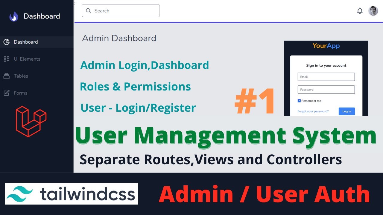 Laravel User Management System Roles And Permissions User Login And Register Part 1 In