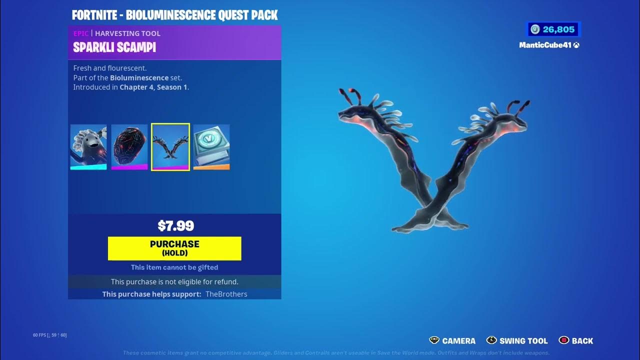 *NEW* SPARKLI SCAMPI PICKAXE IN FORTNITE!! (BIOLUMINESCENCE QUEST PACK) - YouTube