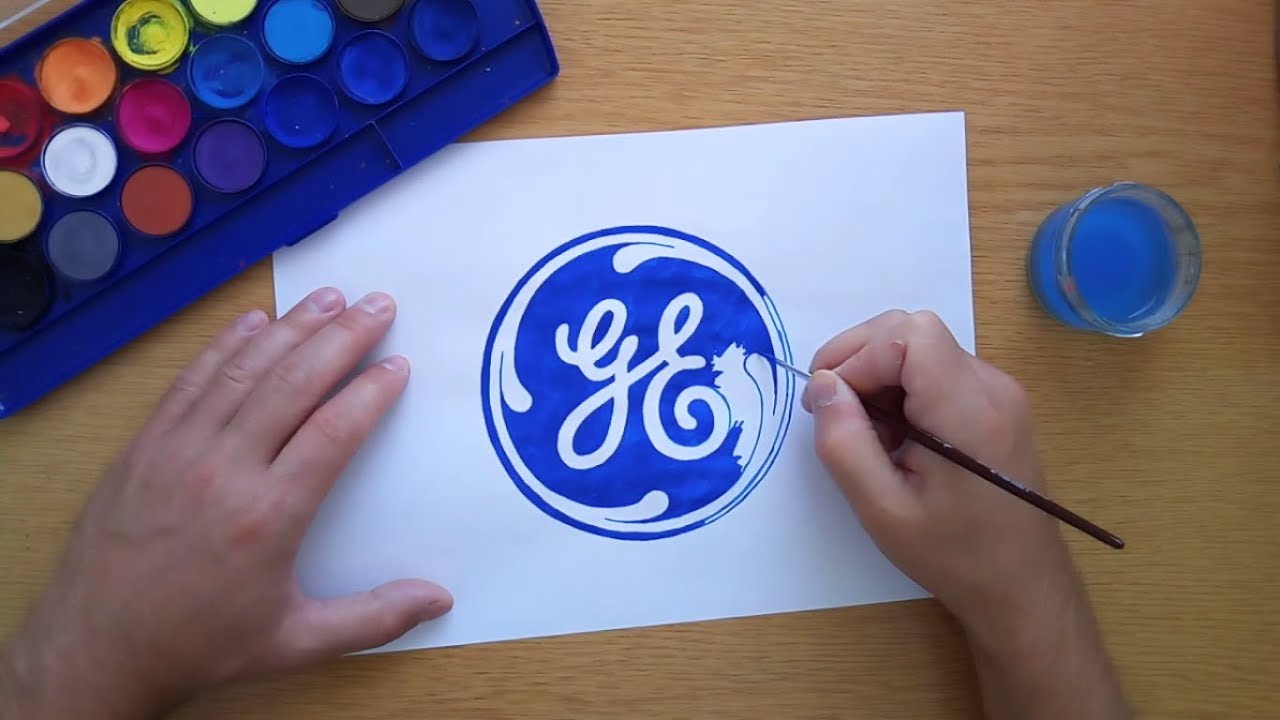 How to draw the General Electric logo (Drawing famous logos) - YouTube