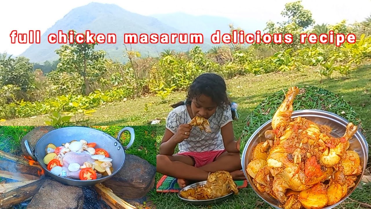 full chicken masarum potato delicious recipe in village jangli cooking ...