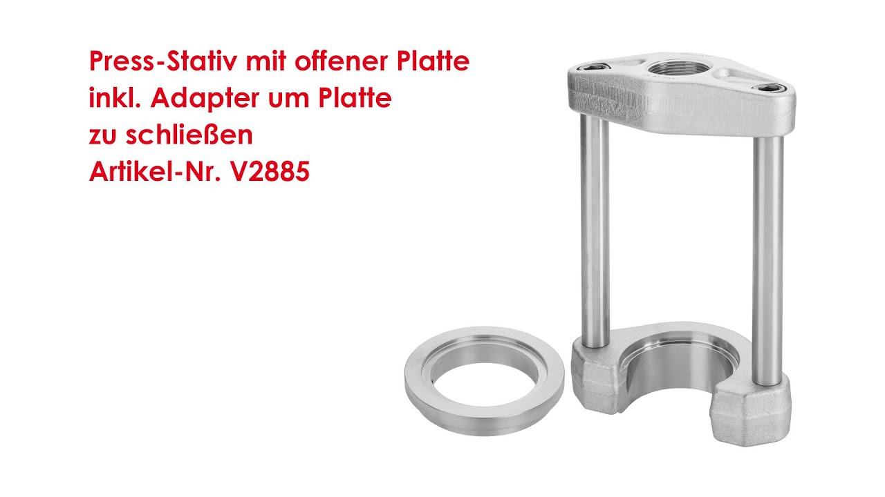 ViGOR Press-Stativ mit offener Platte inkl. Adapter um Platte zu ...