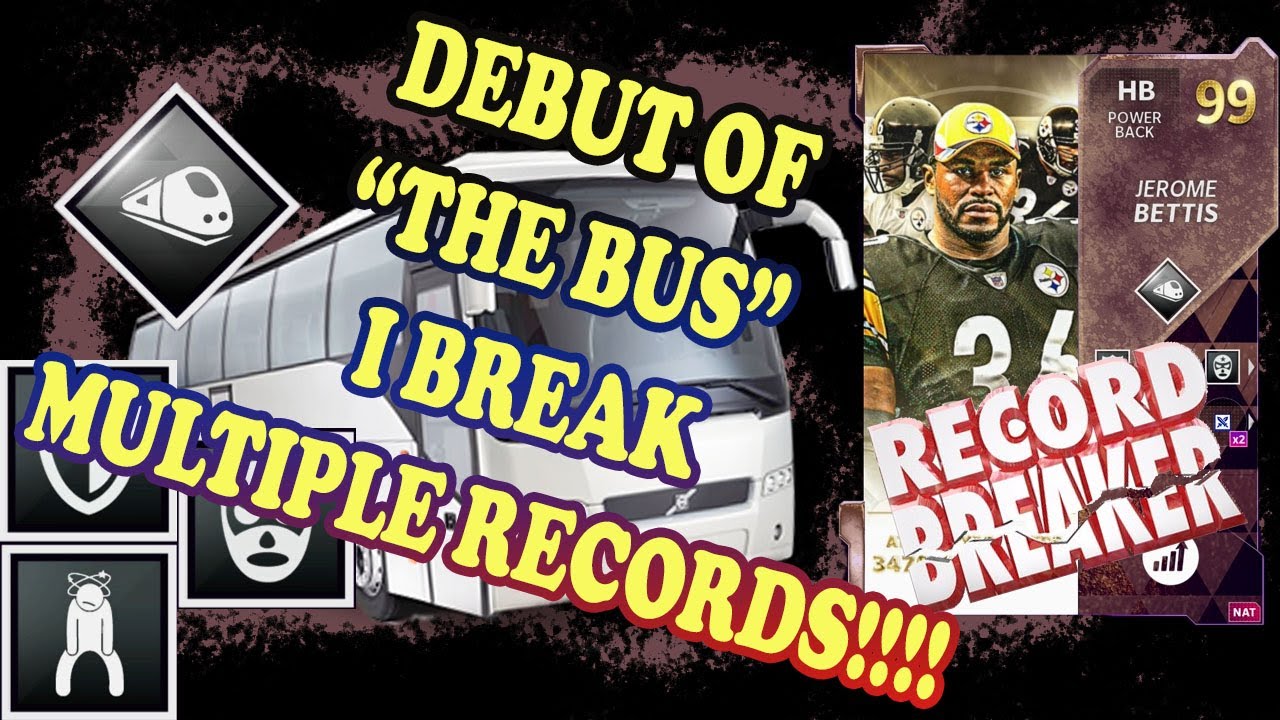 CRAZY Record Breaking Debut Of The Bus Jerome Bettis! Full Game-Madden ...