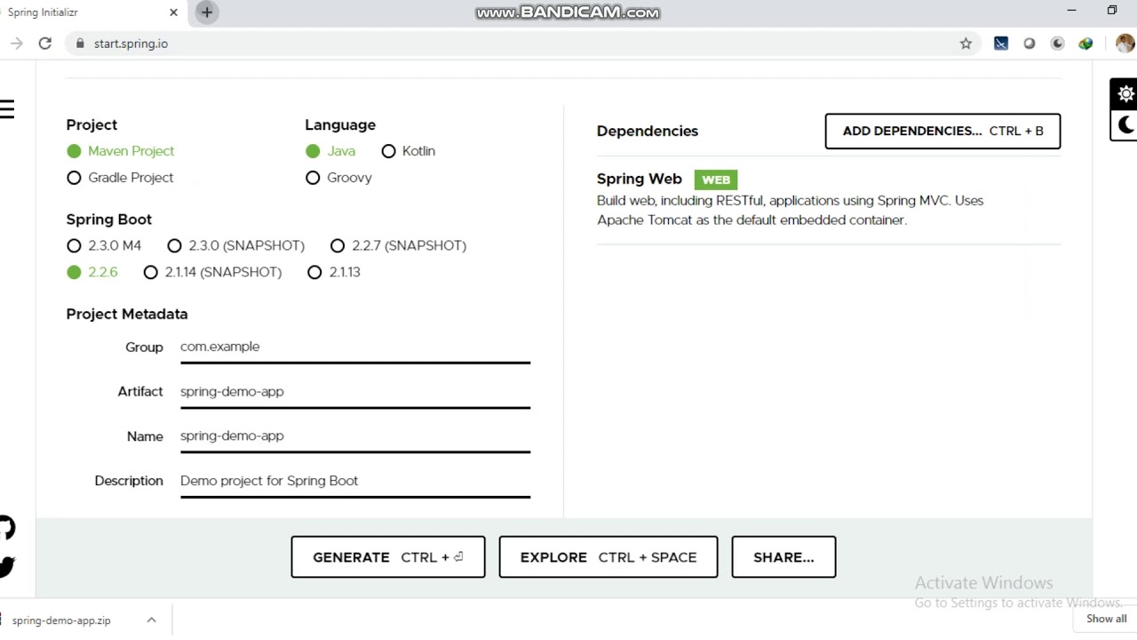 Create Simple Springboot Application Using Spring Initializr Youtube