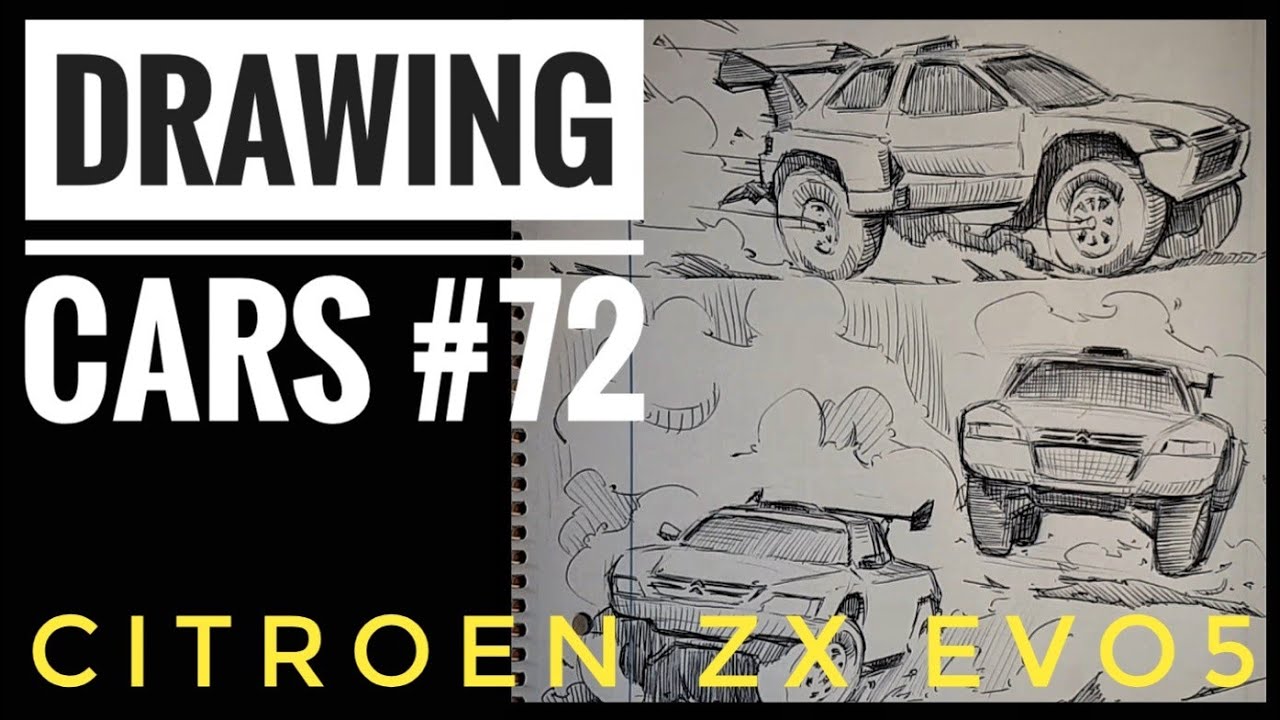 Drawing cars #72 (Citroën ZX EVO5, Rally Dakar) - YouTube