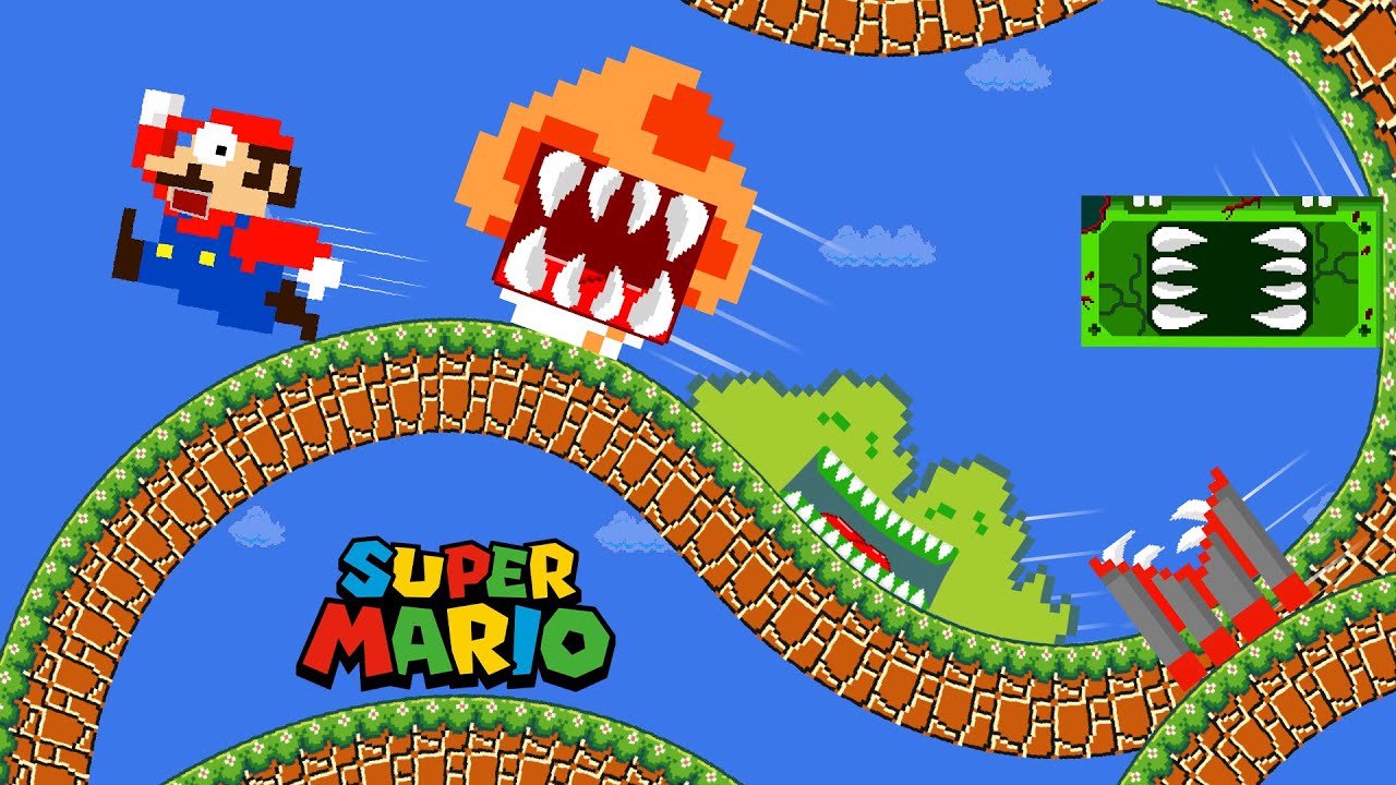 Super Mario Bros. but Everything turns into Scary Monster At Night ...