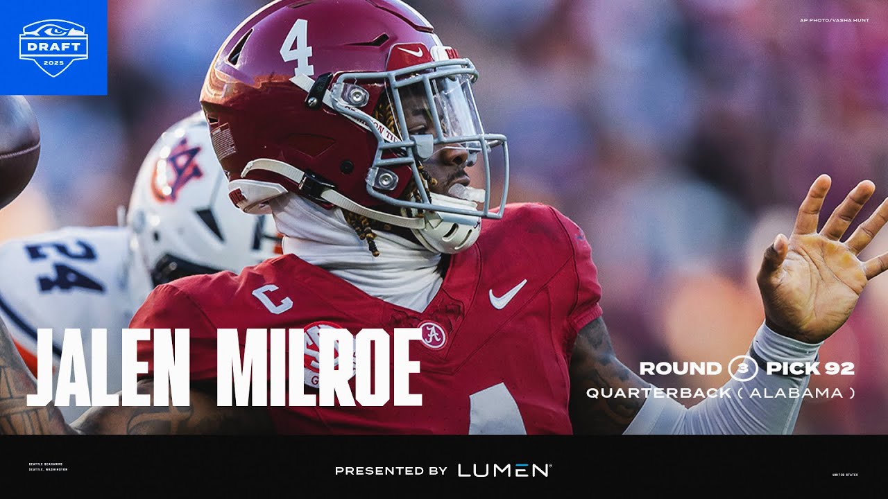 Seahawks Select Alabama Quarterback Jalen Milroe With Pick No. 90 In ...