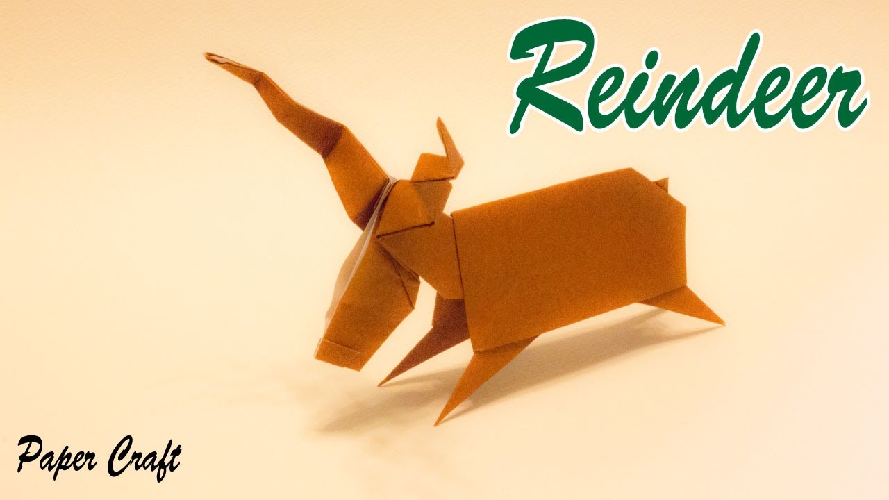 Paper Craft Origami - How to make a Reindeer ~DIY tutorial~ - YouTube