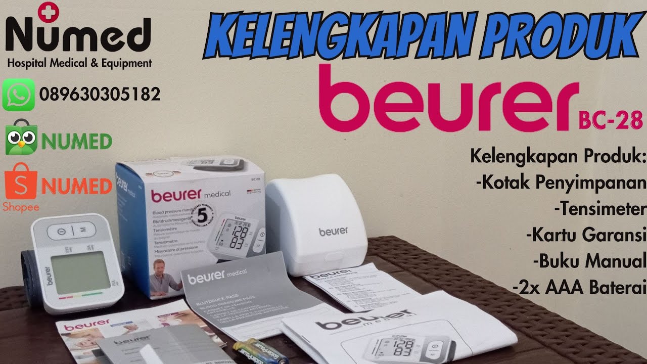 Beurer BC-28 Tensimeter Digital (Kelengkapan Produk) - YouTube