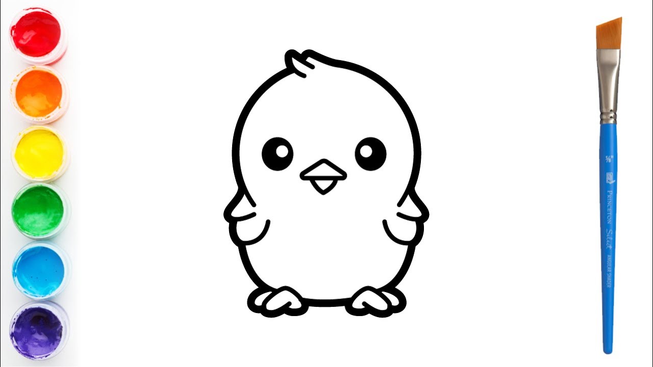 Bird Drawing, Painting and Coloring for kids and toddlers | Draw bird # ...