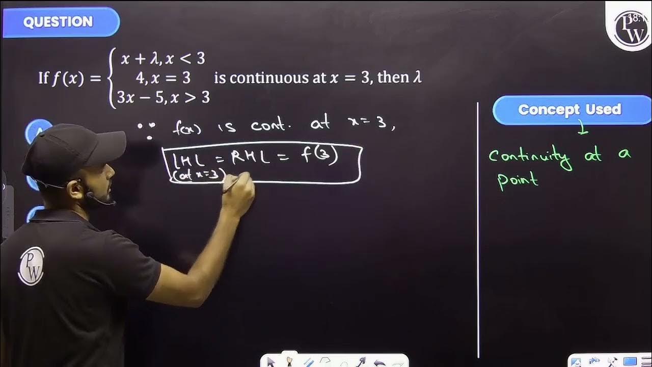 If \(f(x)=\left\{\begin{array}{r}x+\lambda, x 3\end{array}\right.\.... - YouTube