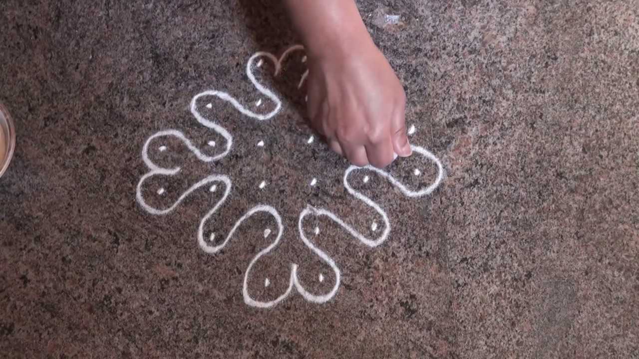 6 dots rangoli / Daily Simple Easy Rangoli/ Chukki Rangoli/ಚುಕ್ಕಿ ...