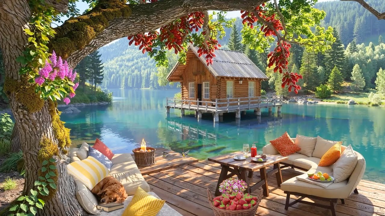 Enchanting Cottage by the Lake – Relaxing Music with Peaceful Summer ...